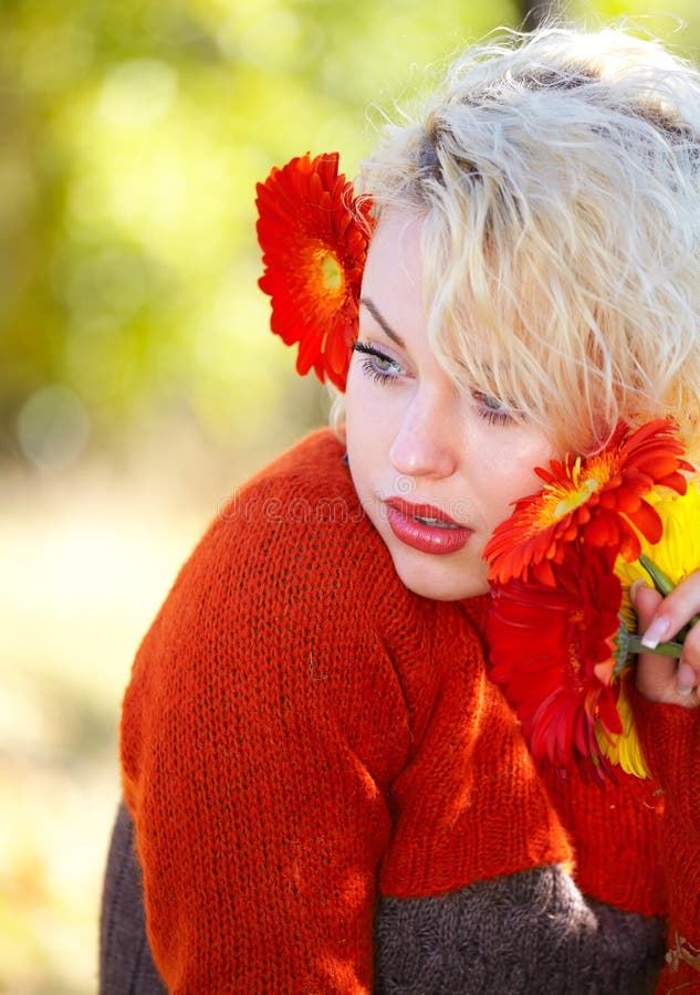 Autumn woman portrait stock photo. Image of chilly, short - 23583712