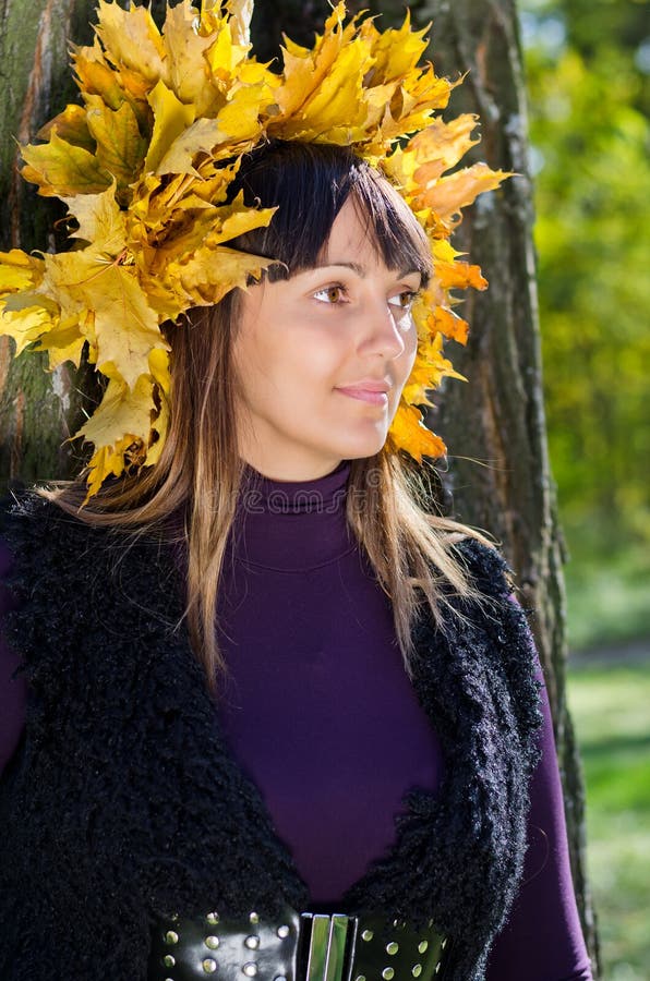 Autumn woman portrait stock image. Image of happy, nature - 27558311