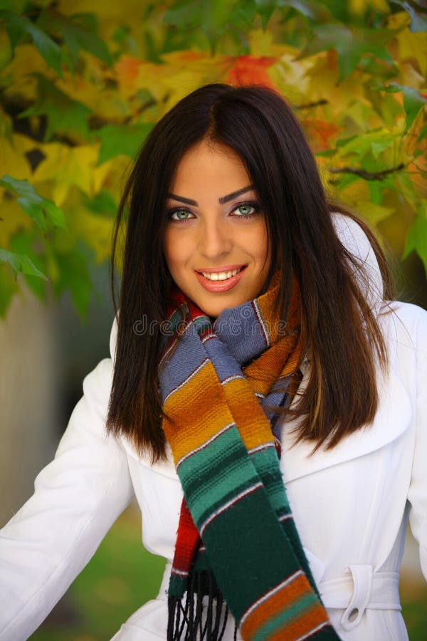 Autumn Woman Filled with Joy Stock Photo - Image of area, happiness ...