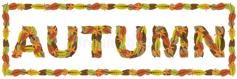 Autumn word stock vector. Illustration of colors, decorative - 15972214