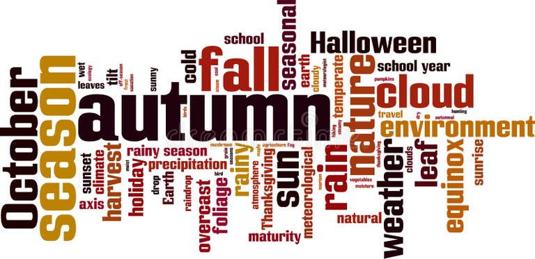 Autumn word cloud stock vector. Illustration of meteorology - 189122931