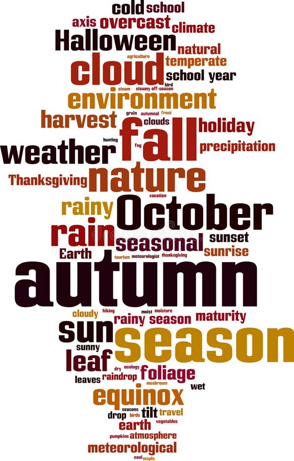 Autumn word cloud stock vector. Illustration of overcast - 249254347