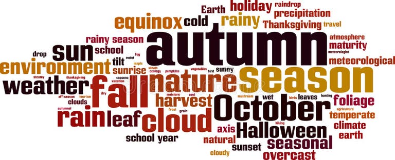 Autumn word cloud stock vector. Illustration of meteorological - 255299002