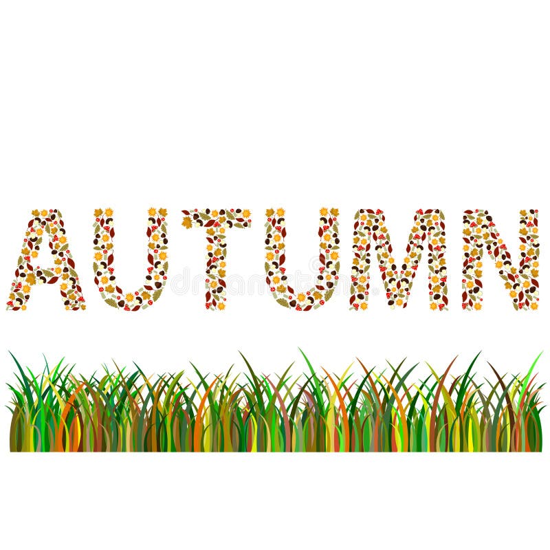 Autumn word stock vector. Illustration of colors, decorative - 15972214