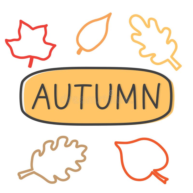 Autumn word and leaves stock vector. Illustration of fresh - 194661380