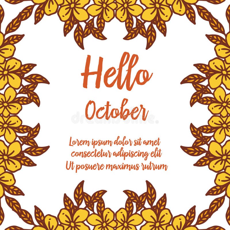 Autumn Wreath Frame, Isolated on White Backdrop, for Handwritten Hello ...