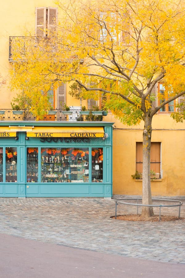 Autumn Yellow Leaves French Store Stock Photo - Image of attraction ...