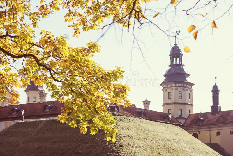 Autumnal castle landscape stock image. Image of tower - 87113691