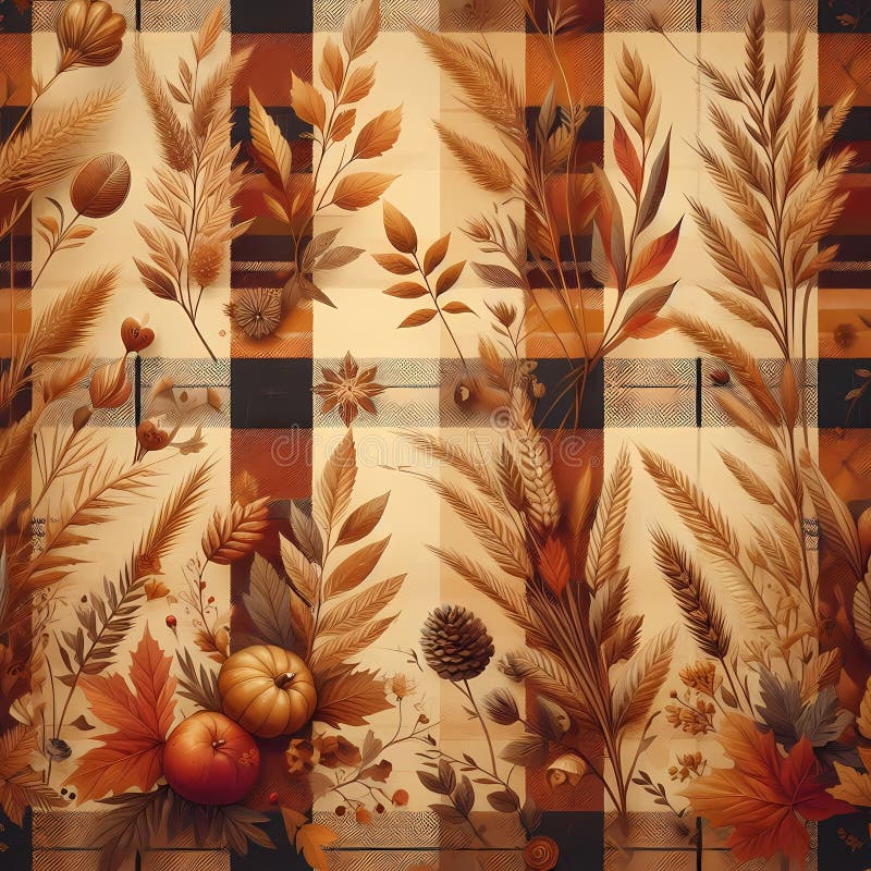 Autumnal Elegance: a Rustic Pattern. Stock Illustration - Illustration ...
