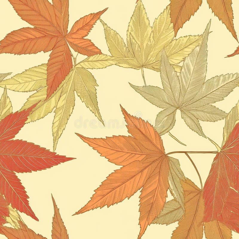 Autumnal Elegance: Vintage-Inspired Maple Leaf Illustration Stock Photo ...
