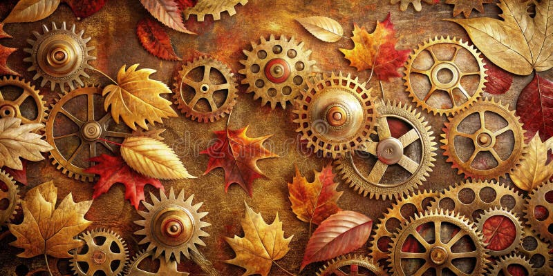 Autumnal Gears and Leaves a Design of Interlocking Mechanisms and Fall ...