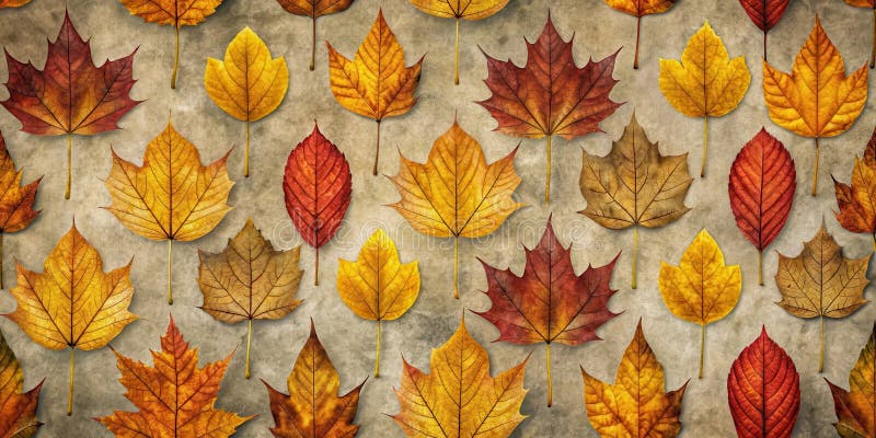 Autumnal Leaf Collection a Repeating Pattern of Vibrant Fall Foliage on ...