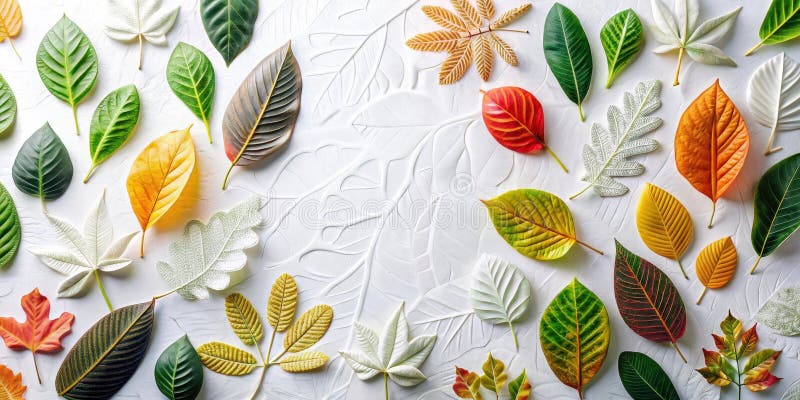 Autumnal Leaf Collection on Textured Background a Vibrant Display of ...