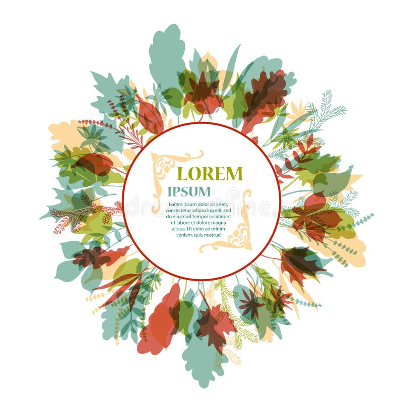 Autumnal Round Frame. Wreath of Autumn Leaves Stock Vector ...