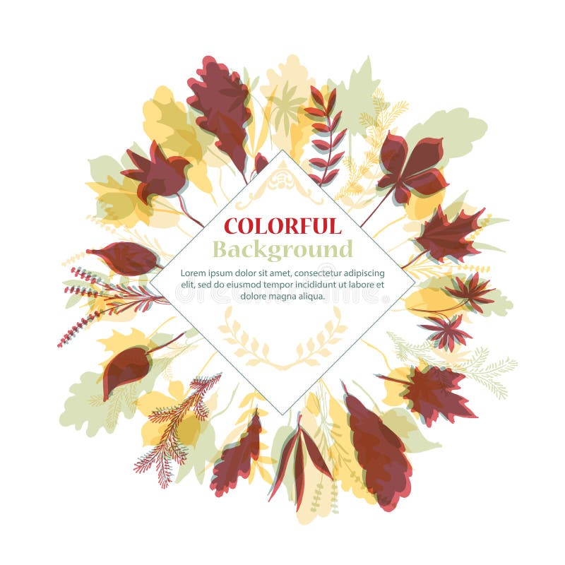 Autumnal Round Frame. Wreath of Autumn Leaves Stock Vector ...