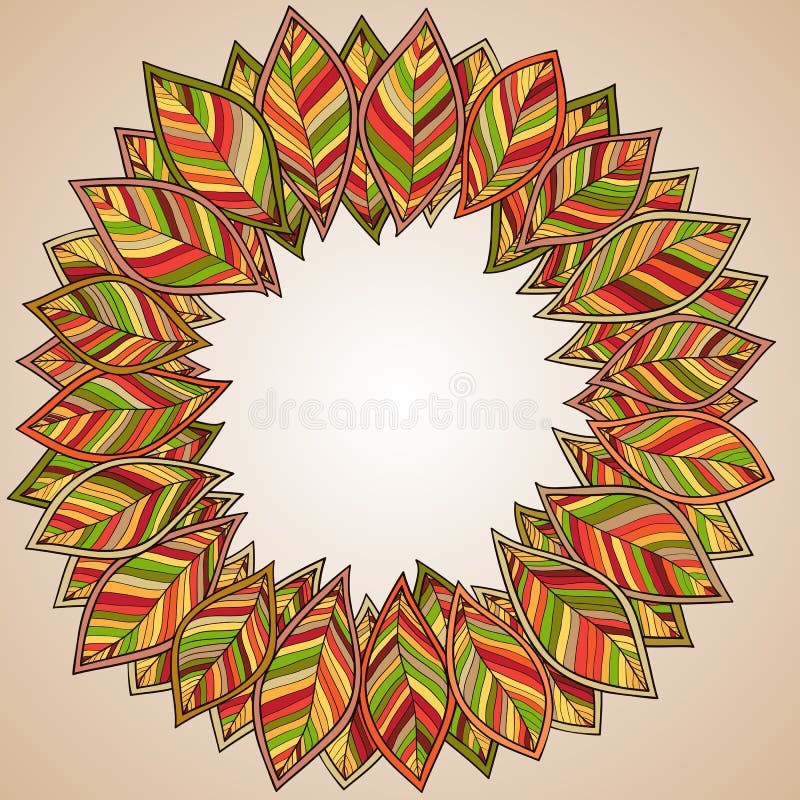 Autumnal Round Frame. Wreath of Autumn Leaves Stock Vector ...