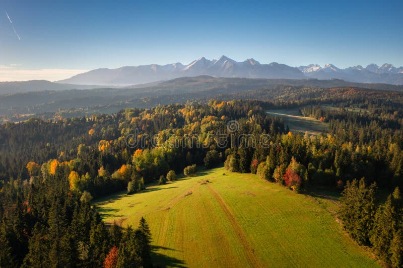 Autumnal Scenery Under the Tatra Mountains, Lapszanka. Poland Stock ...