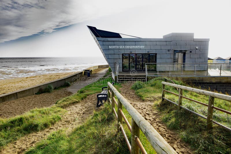 Autumnal Sunlight Hue at the North Sea Observatory. Stock Image - Image ...