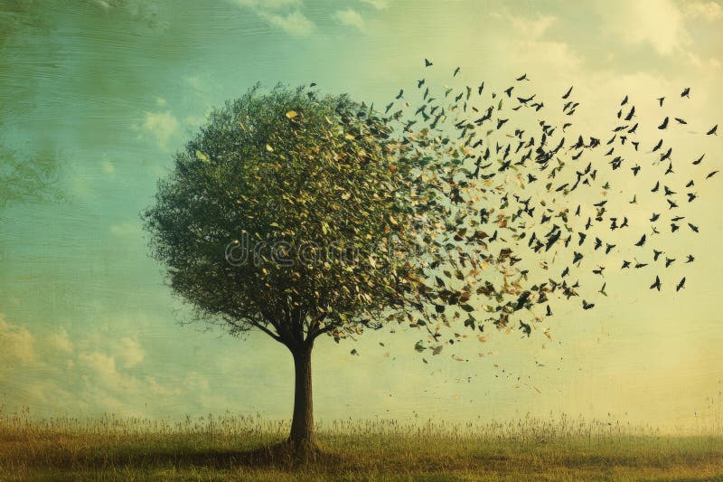 Autumnal Tree Transformation, a Breathtaking Nature Scene Stock ...