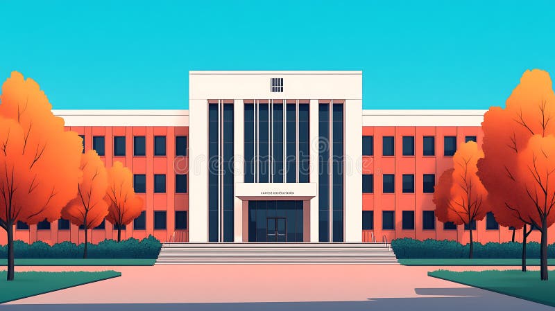 Autumnal University Building Illustration Stock Illustration ...
