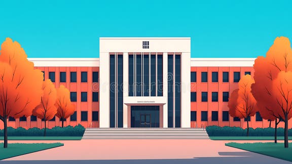 Autumnal University Building Illustration Stock Illustration ...