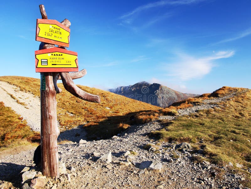 Autumnal View from Rohace Mountains Stock Image - Image of roadsign ...