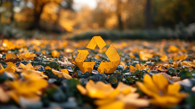 AutumnI Nspired Eco Friendly Background with Recycling Symbol Perfect ...