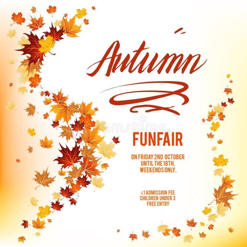 Autumnl leaves poster stock vector. Illustration of leaves - 91126978
