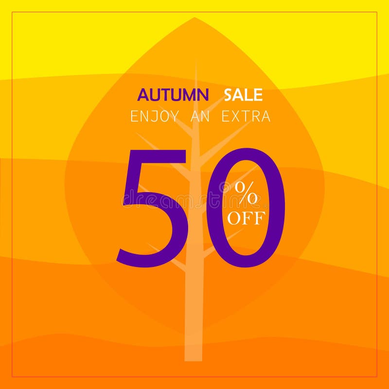 Autumn Sale. Banner for Social Networks in Autumn Colors. Autumn Tree ...