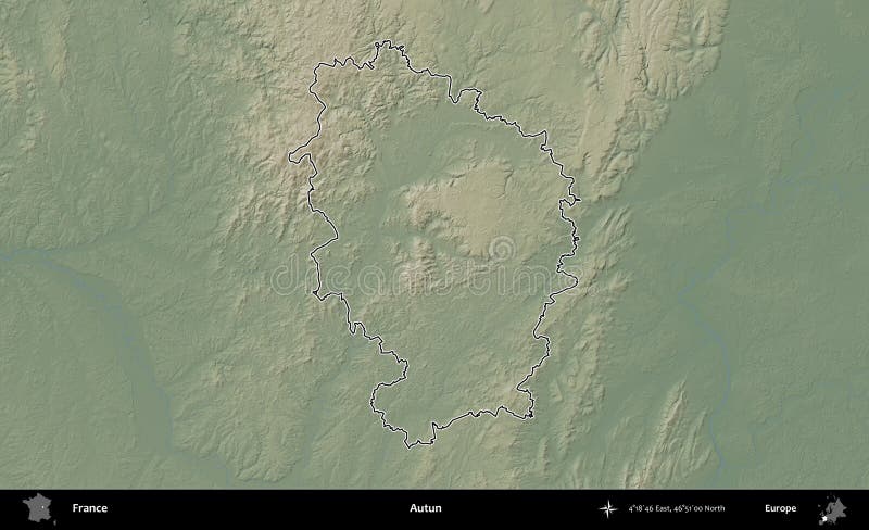 Autun Outlined, France. Physical Stock Illustration - Illustration of ...