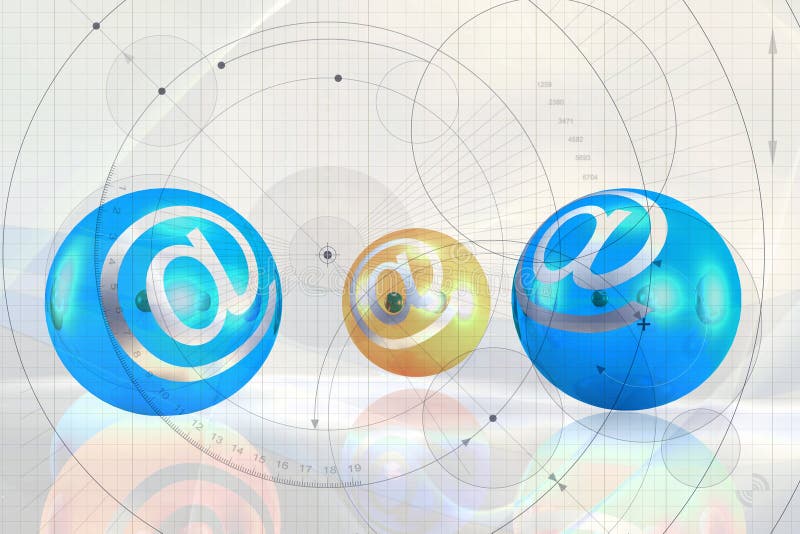 Aux symboles d'email illustration stock. Illustration du bleu - 6008920