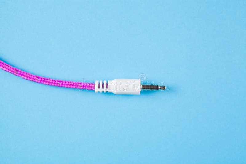 Aux Wire On A Blue Background Stock Image - Image of background, cord ...