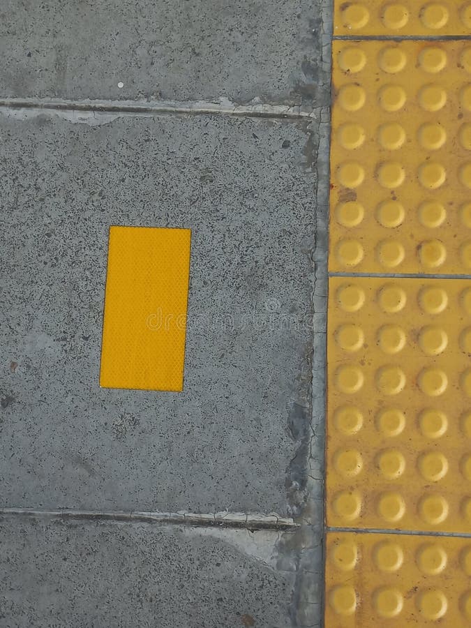 Auxiliary Lines and Yellow Signs for People with Disabilities Stock ...