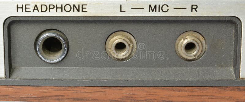 An Auxiliary Port for Headphone and Microphone Stock Image - Image of ...