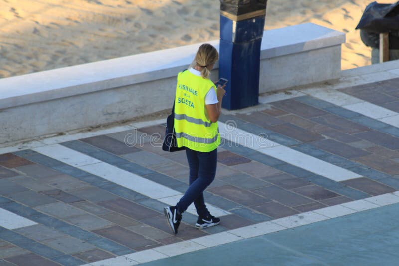 Auxiliary Traffic Girls Walking on the Path Editorial Stock Image ...