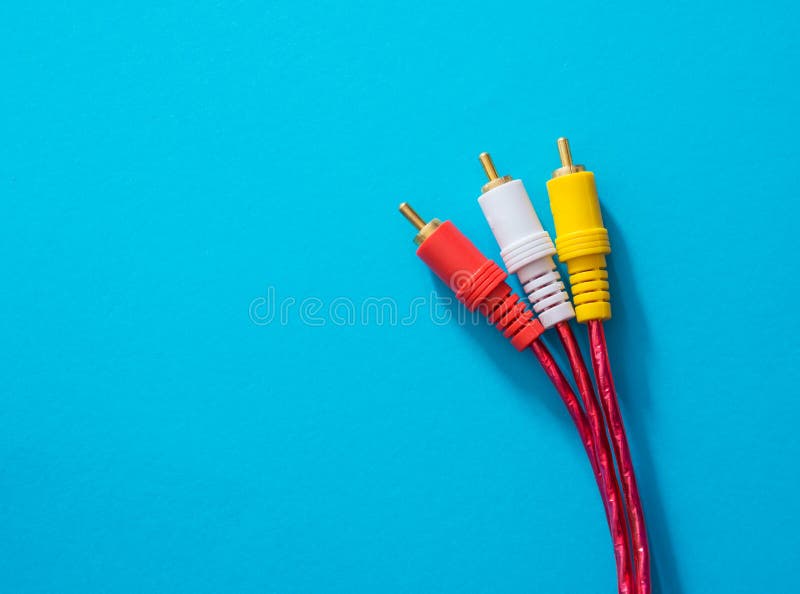 AV cable on blue screen stock photo. Image of speaker - 31145128