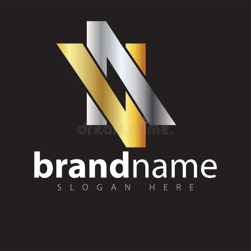 Av Initial Letter Logo Icon Vector. Gold Silver Gradient Color Stock ...