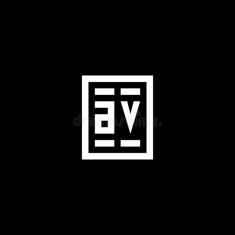 AV Initial Logo with Square Rectangular Shape Style Stock Illustration ...