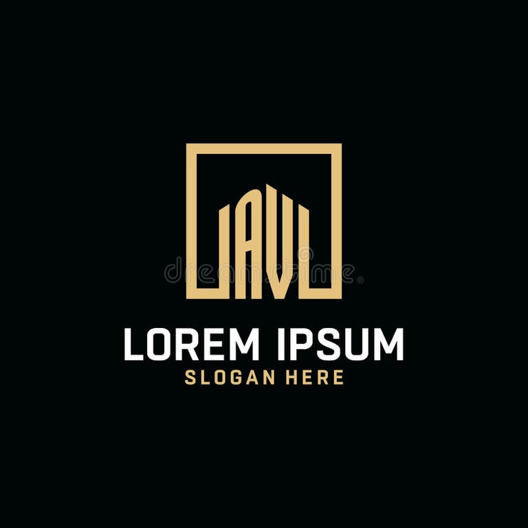 AV Initial Monogram Logo Design with Square Shape Design Ideas Stock ...