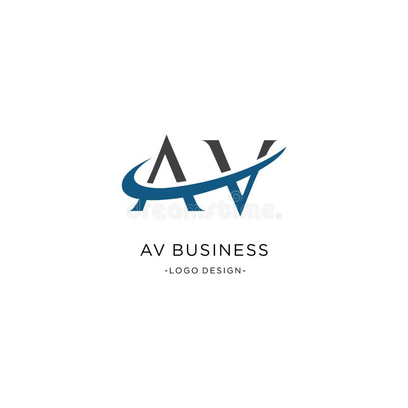 AV Letter Logo Design with Serif Font and Swoosh Vector Illustration ...