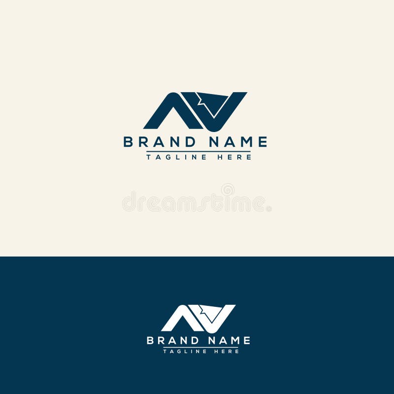 AV Logo Design Template Vector Graphic Branding Element. Stock Vector ...