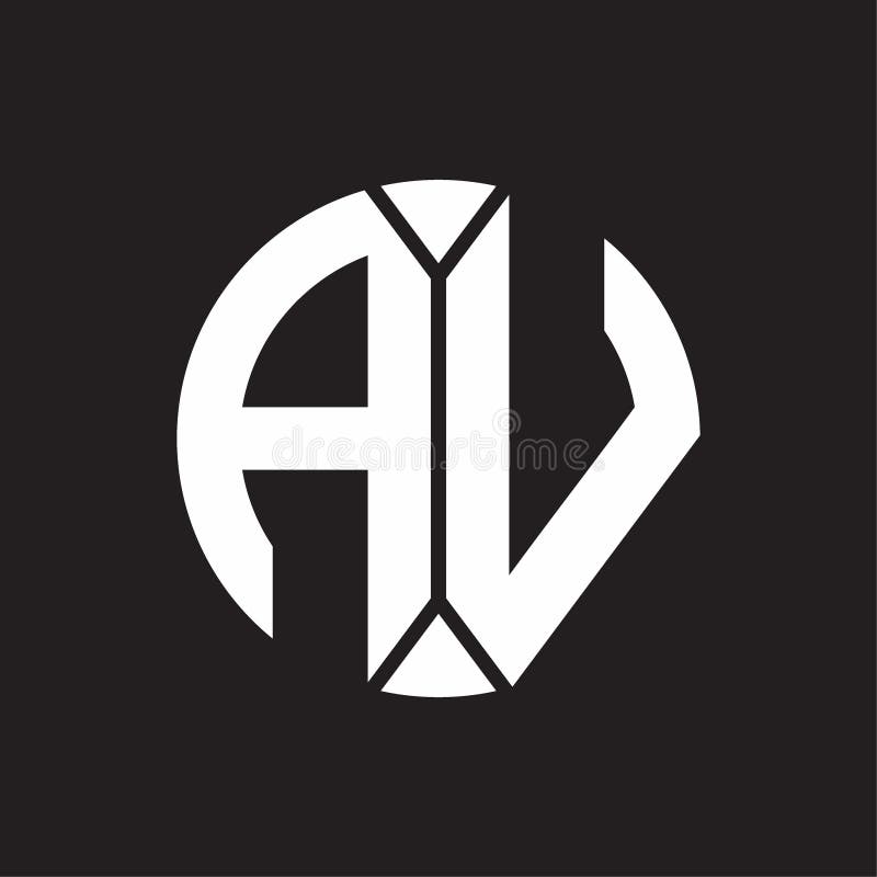 AV Logo Monogram with Piece Circle Ribbon Style Stock Illustration ...