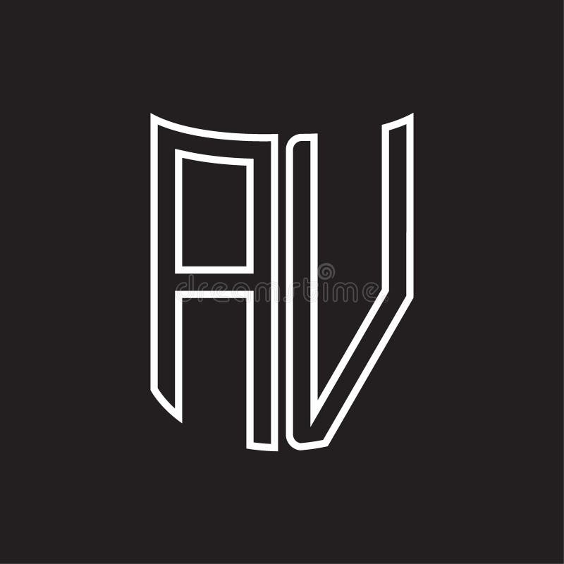 AV Logo Monogram with Ribbon Style Outline Design Template Stock Vector ...