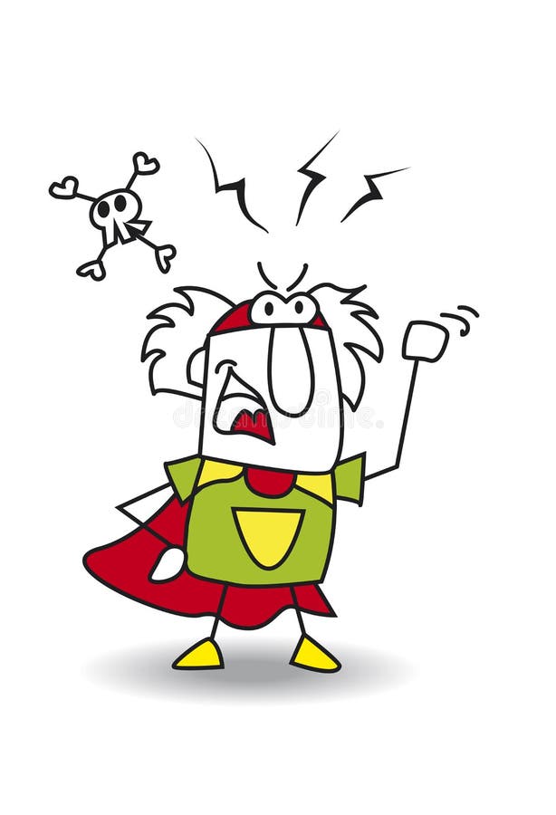 Avô super irritado ilustração do vetor. Ilustração de cartoon - 71814814