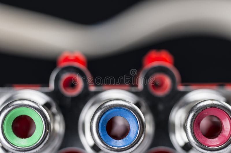 AV TV RCA Composite Audio Video Input Connections Stock Image - Image ...
