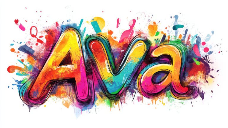 Ava Graffiti Name Art stock illustration. Illustration of modern ...