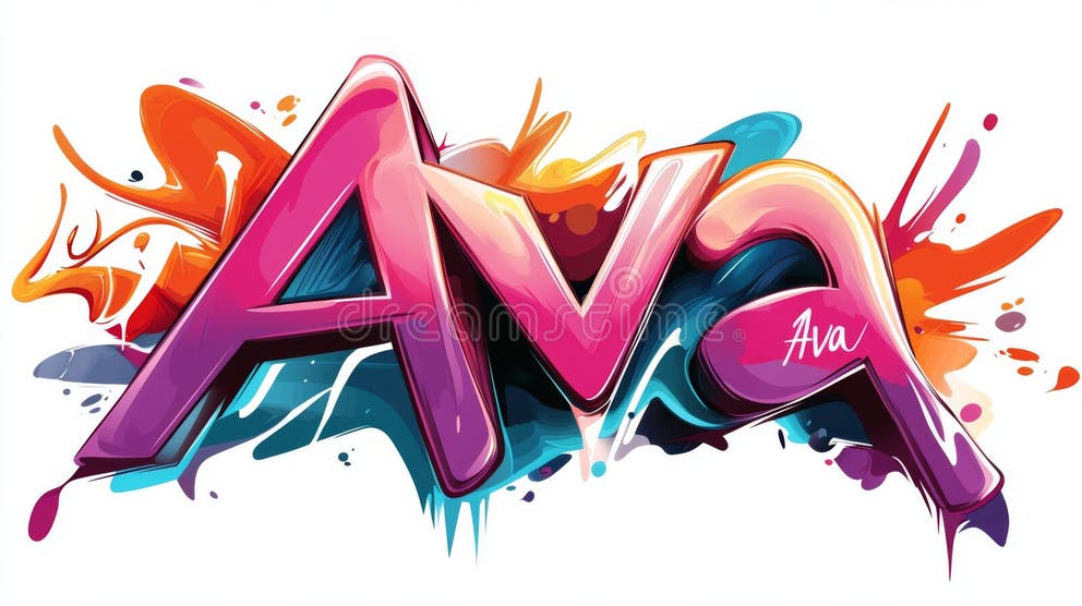 Ava Graffiti Name Art stock illustration. Illustration of spray - 349293034