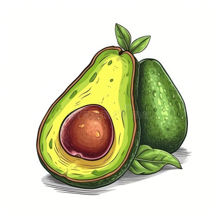 Avacodo on White Background Logo. Generative AI Stock Illustration ...
