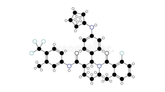 Avacopan Molecule, Structural Chemical Formula, Ball-and-stick Model ...