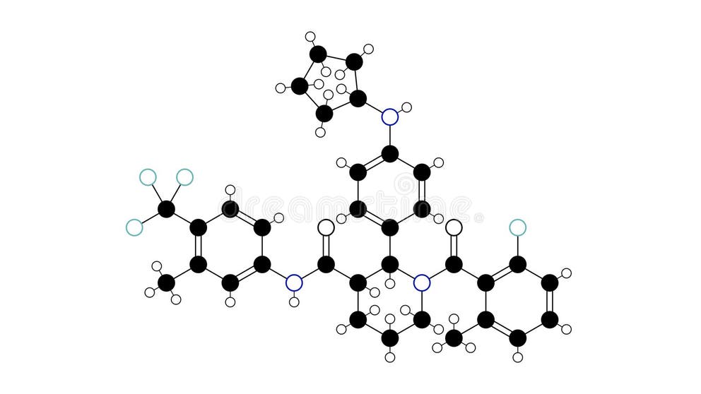 Avacopan Molecule, Structural Chemical Formula, Ball-and-stick Model ...